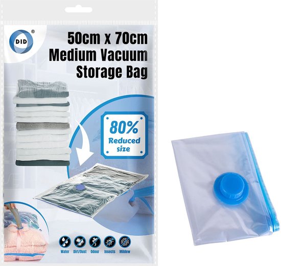 Compressie/vacuum opbergzakken met handpomp - 15 stuks - 2 formaten ...