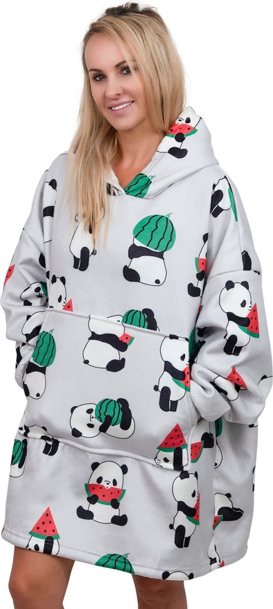 Smileify® Hoodie Deken - Fleece Deken met Mouwen - Plaid - Snuggie ...