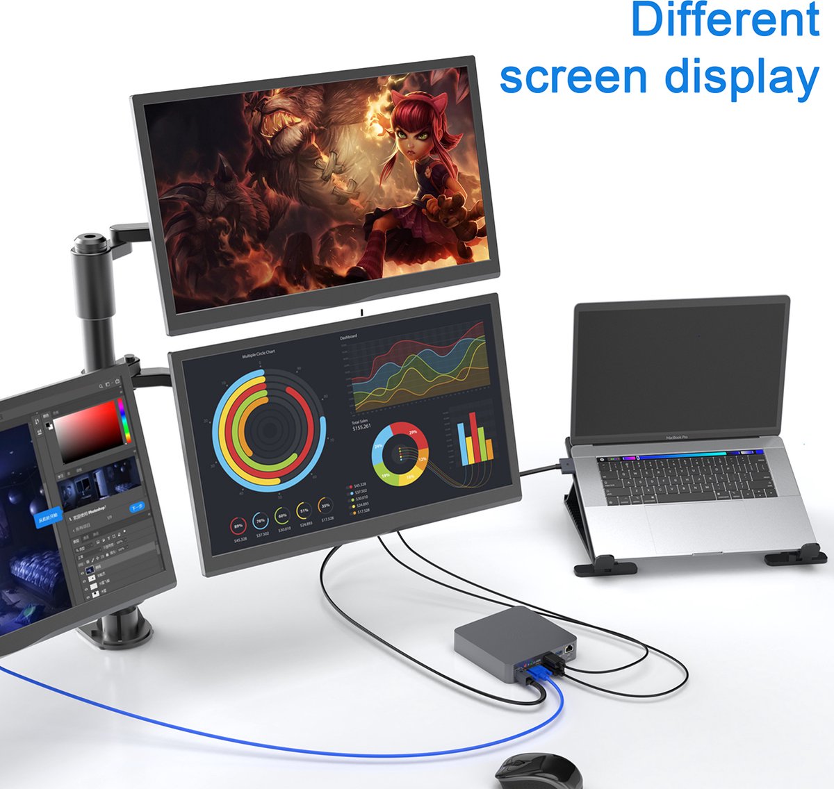 Macbook Docking- 2 Schermen - Schermen Uitbreiden - Macbook Air/Pro ...