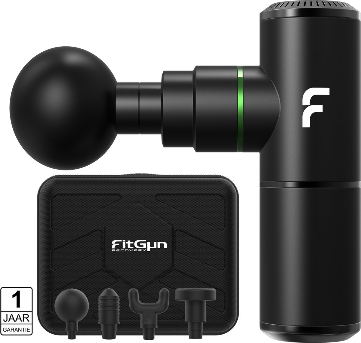 FitGun Mini Massage Gun Incl. E-book en 4 Opzetstukken - 3 ...