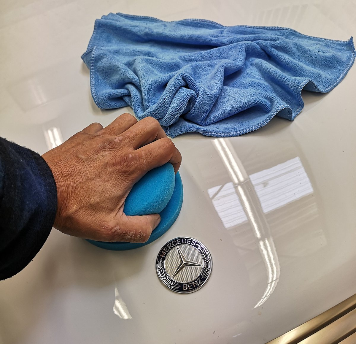 Hand polijstset met 2 polijstpads van 180mm, polijstschijven met ...