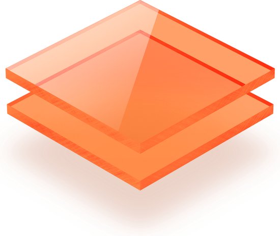 Plexiglas plaat 3 mm dik - 200 x 100 cm - Fluor Oranje | bol