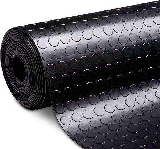 etm Rubber loper - Rubbermat - Circel - 3 mm - Zwart - 150 x 300 cm ...