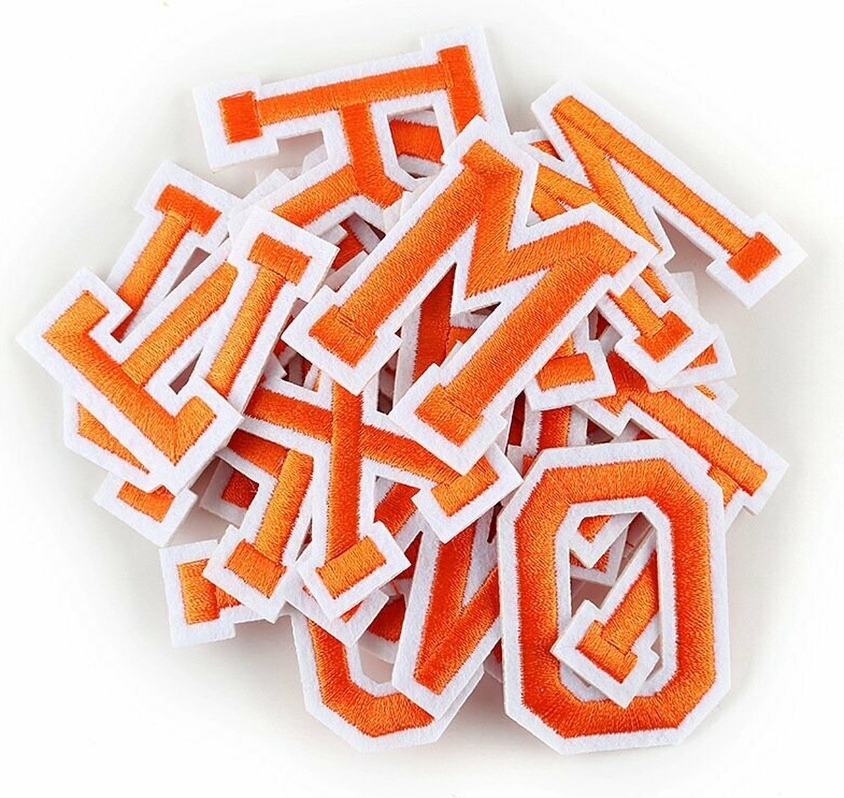 Strijkembleem Alfabet (26) - stof en strijk embleem - ORANJE - Letters ...