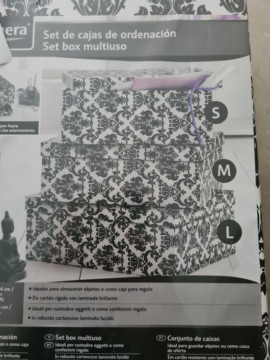 Melinera 3 opbergboxen Zwart wit | bol