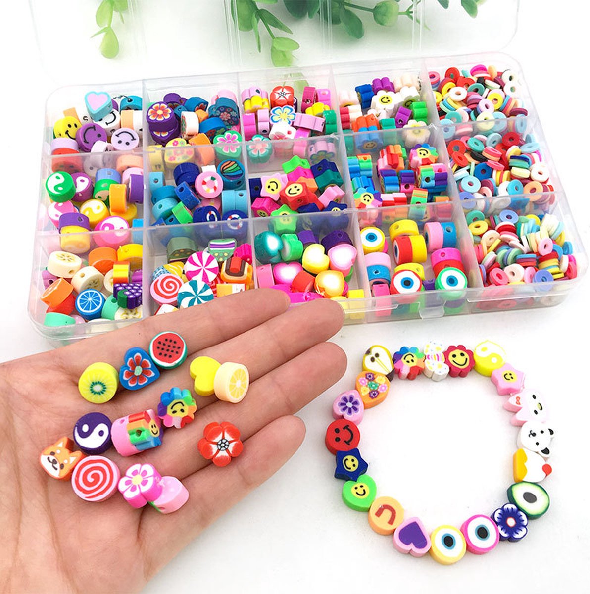 Anpro Kralen set - 990 Stuks - Polymeer Kralen set - Smiley Kralen ...