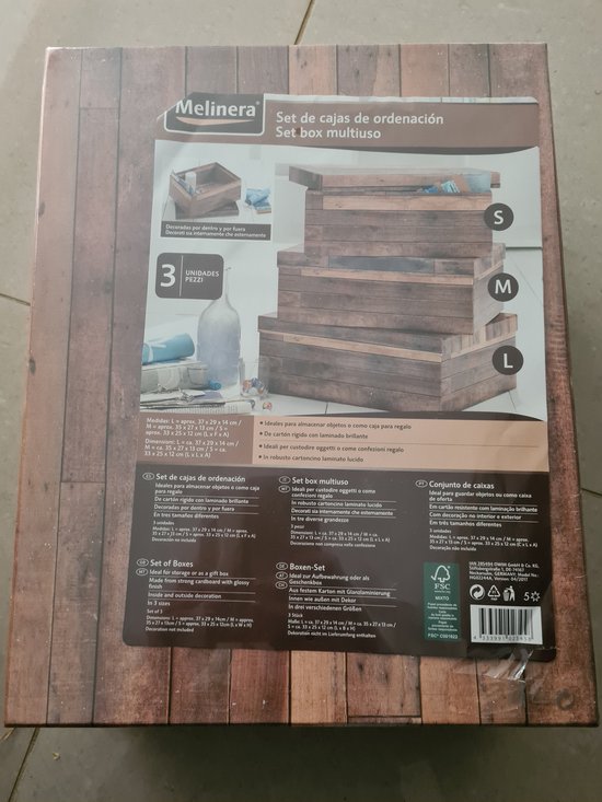 Melinera 3 opbergboxen Houtlook | bol