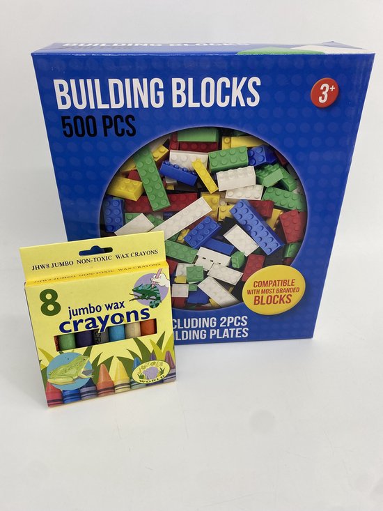 Universele lego Bouwstenen 500 stuks. Standaard geleverd met 8 stuks ...
