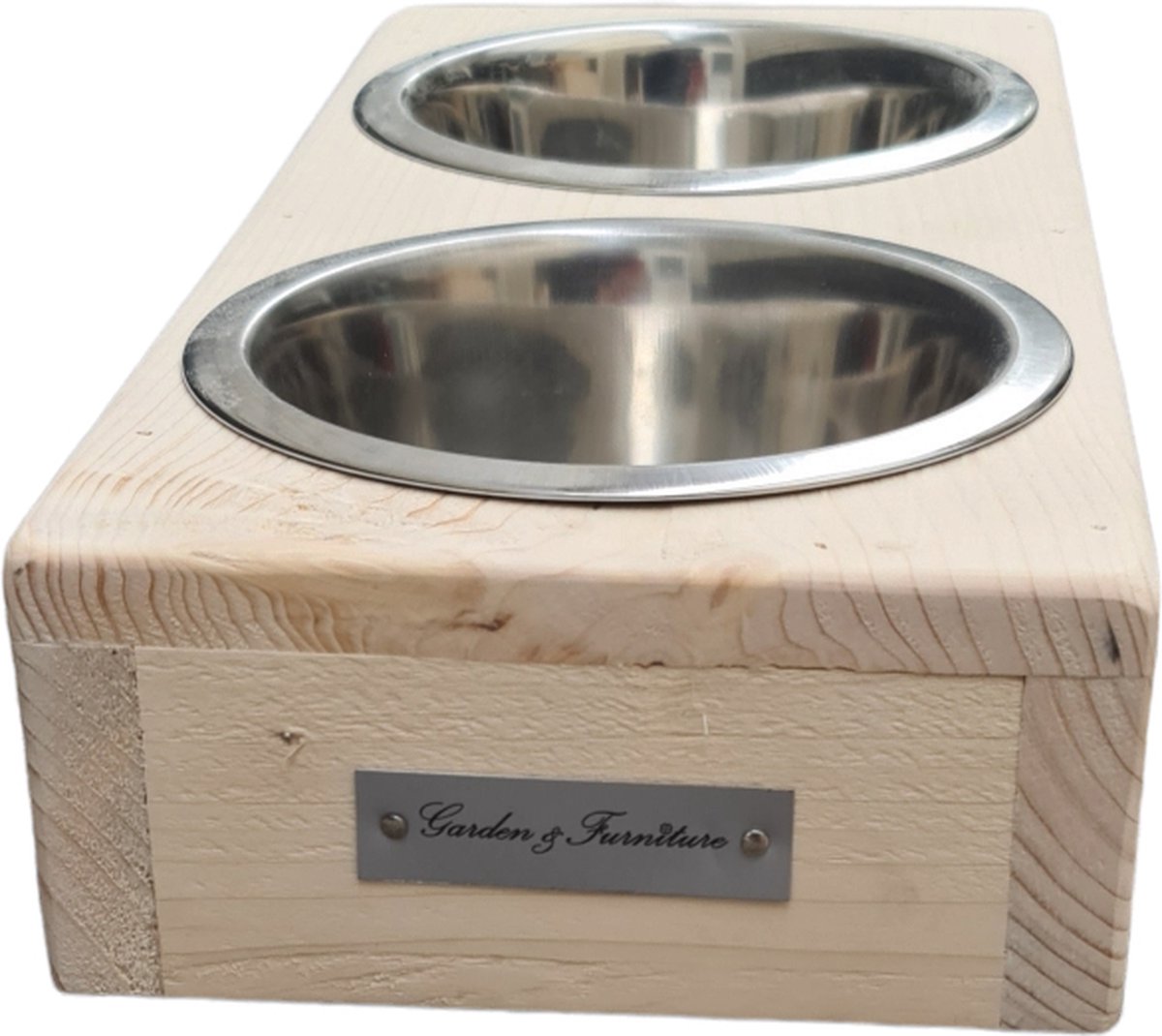 Voerbak hond - Houten voerbak - Dieren voerbak - Drinkbak hond ...