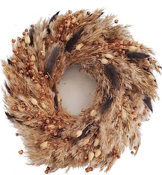 Krans rama zwart - deurkrans - raamkrans - kunstbloemen - 30 cm | bol