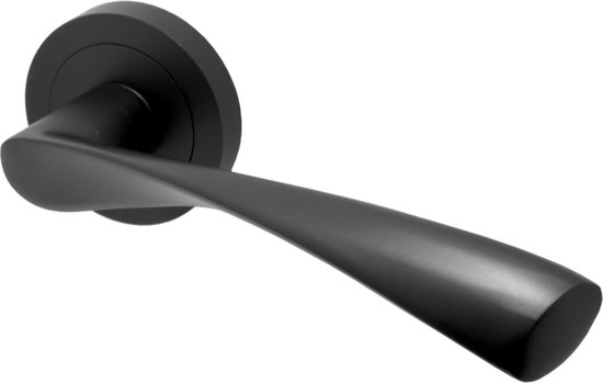 Deurklink Luca - Zwart - Ø50mm - Complete set voor badkamers - Inclusief WC garnituur,... | bol