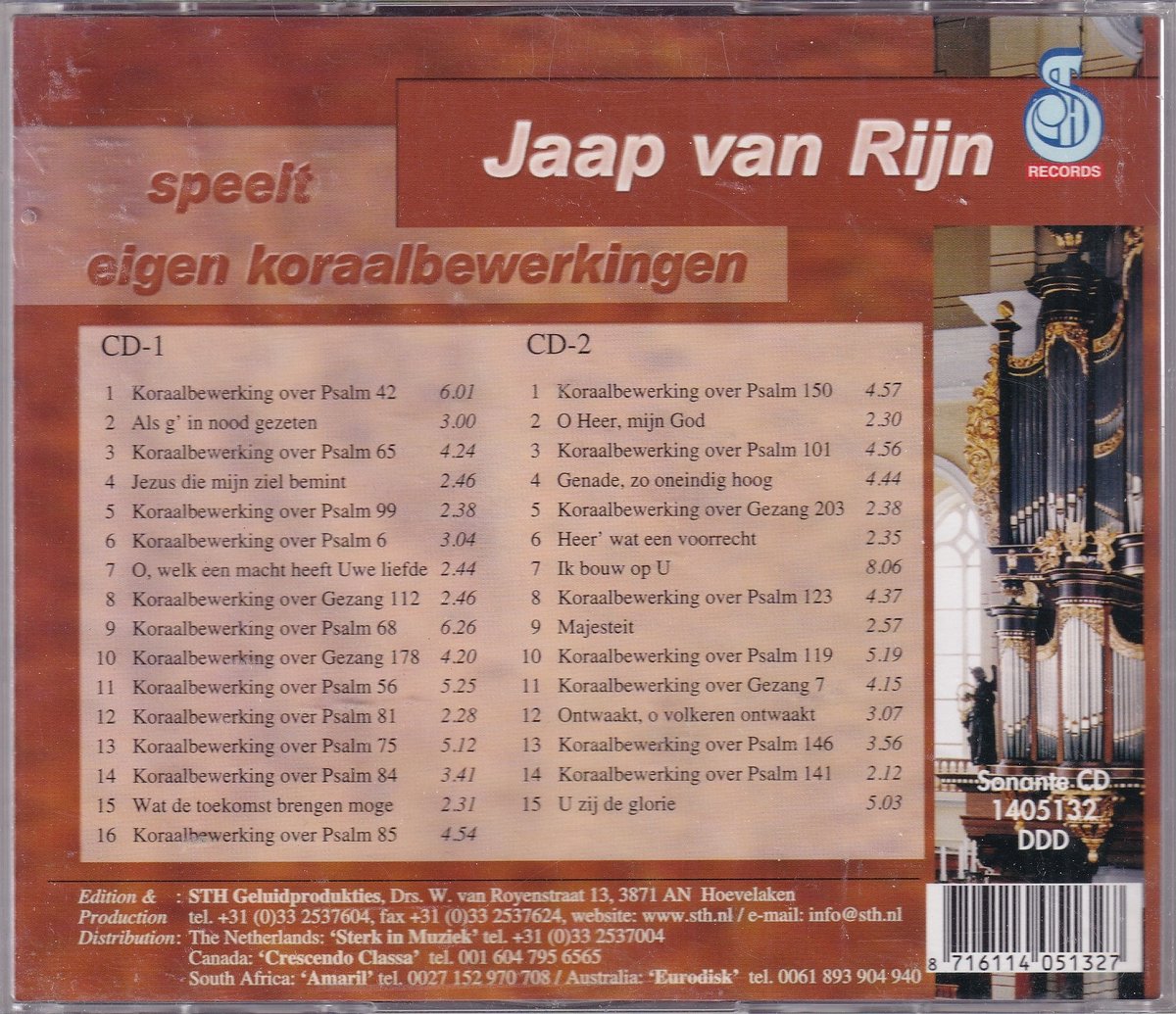 Jaap van Rijn speelt eigen koraalbewerkingen - Jaap van Rijn bespeelt ...