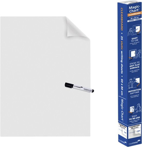 Legamaster - magic-chart - whiteboard - folie - 60x80cm - transparant ...