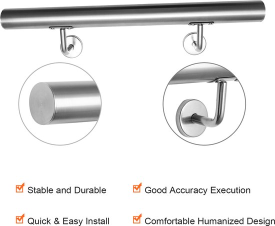 Roestvrij stalen Leuning trapleuning, 80 cm, binnen en buiten ...