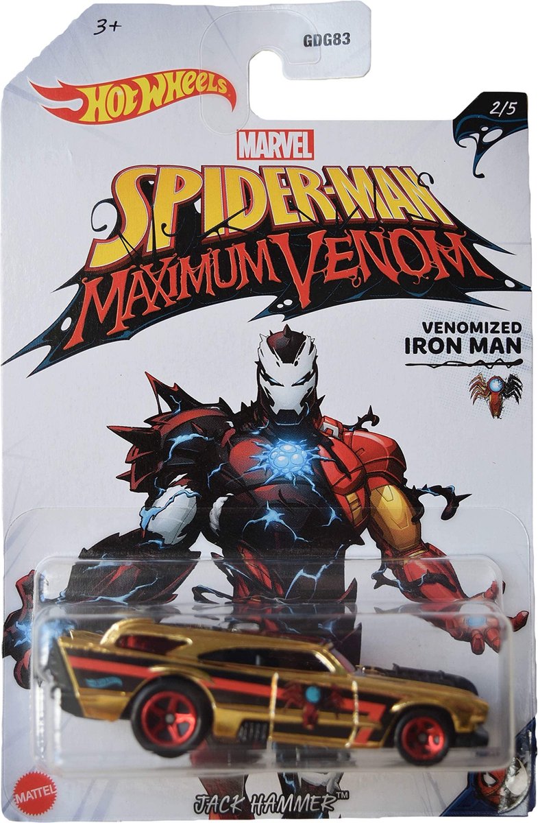 Hot Wheels Marvel Venom Jack Hammer - Die Cast voertuig - 7 cm - Spider ...