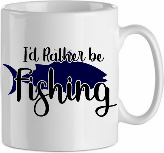 Mok: 'I'd rather be fishing ' | Cadeau| Cadeau voor haar| Cadeau voor ...
