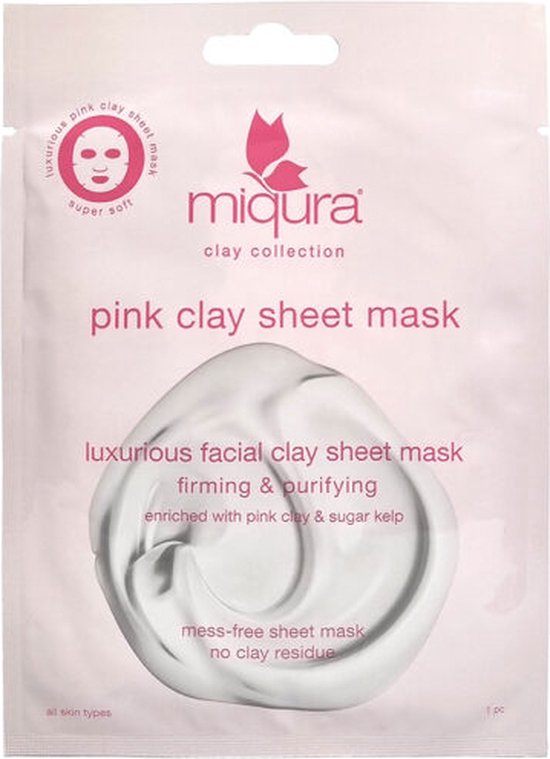 Miqura - Clay Collection - Pink Clay Sheet Mask | bol