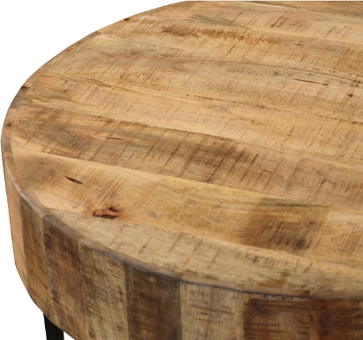 Salontafel rond - Salontafel hout - Salontafel mangohout 80 cm | bol.com