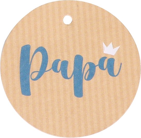 Label - kraftpapier - Papa - blauw/kraft - Voordeelverpakking - 12 x 50 ...