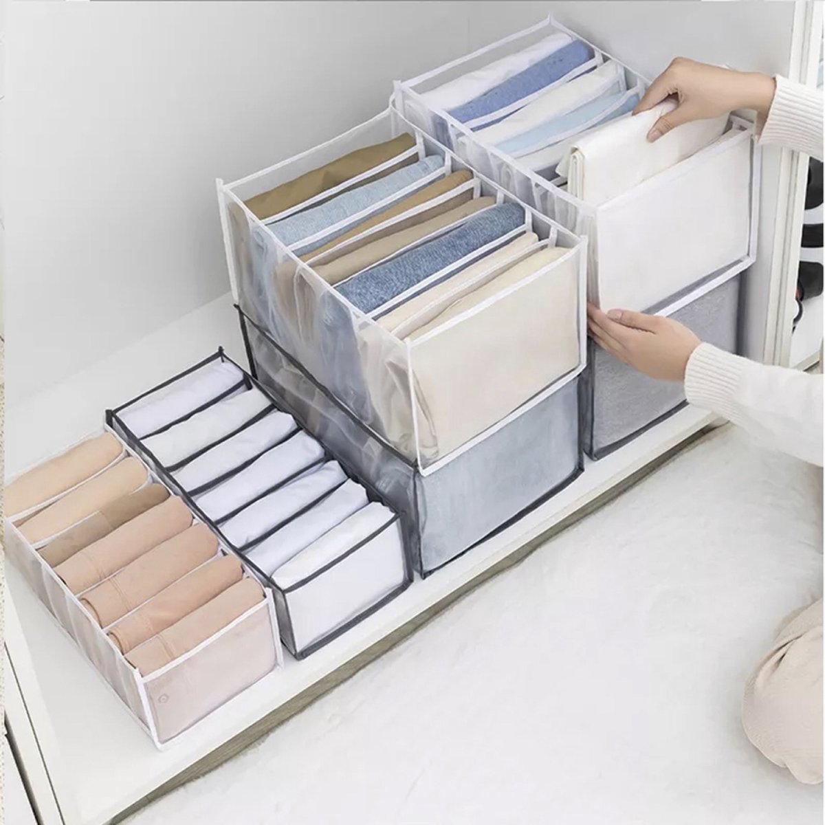 Organizers - set van 2 - kleding organizer - kledingkast opruimen ...