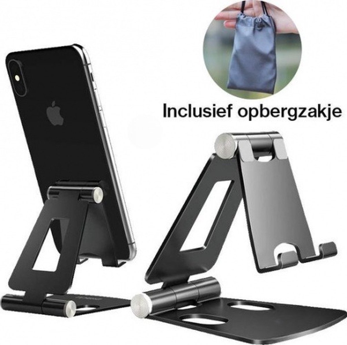 Universele Verstelbare Telefoonhouder - Aluminium - Telefoon standaard ...