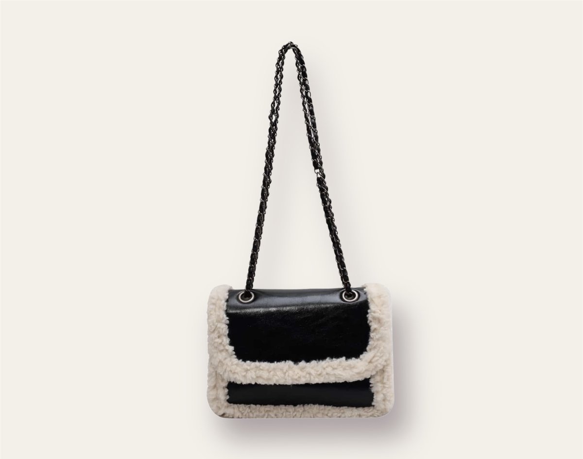 Black fluff schoudertas - fanciy.nl - black - zwart - teddy - teddy ...