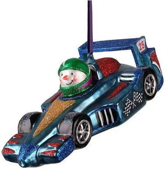 Sareva Kerstbal Race Auto Met Sneeuwpop | bol.com