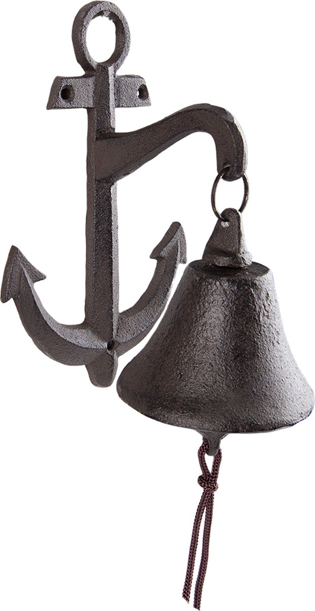 Clayre & Eef Ouderwetse Deurbel 10x18x19 cm Bruin Ijzer Tuinbel ...