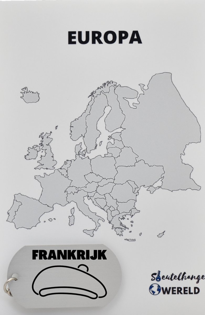 Frankrijk Sleutelhanger inclusief kaart – Frankrijk cadeau – beste land ...