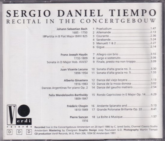 Recital in the Concertgebouw Amsterdam - Sergio Daniel Tiempo, Sergio ...