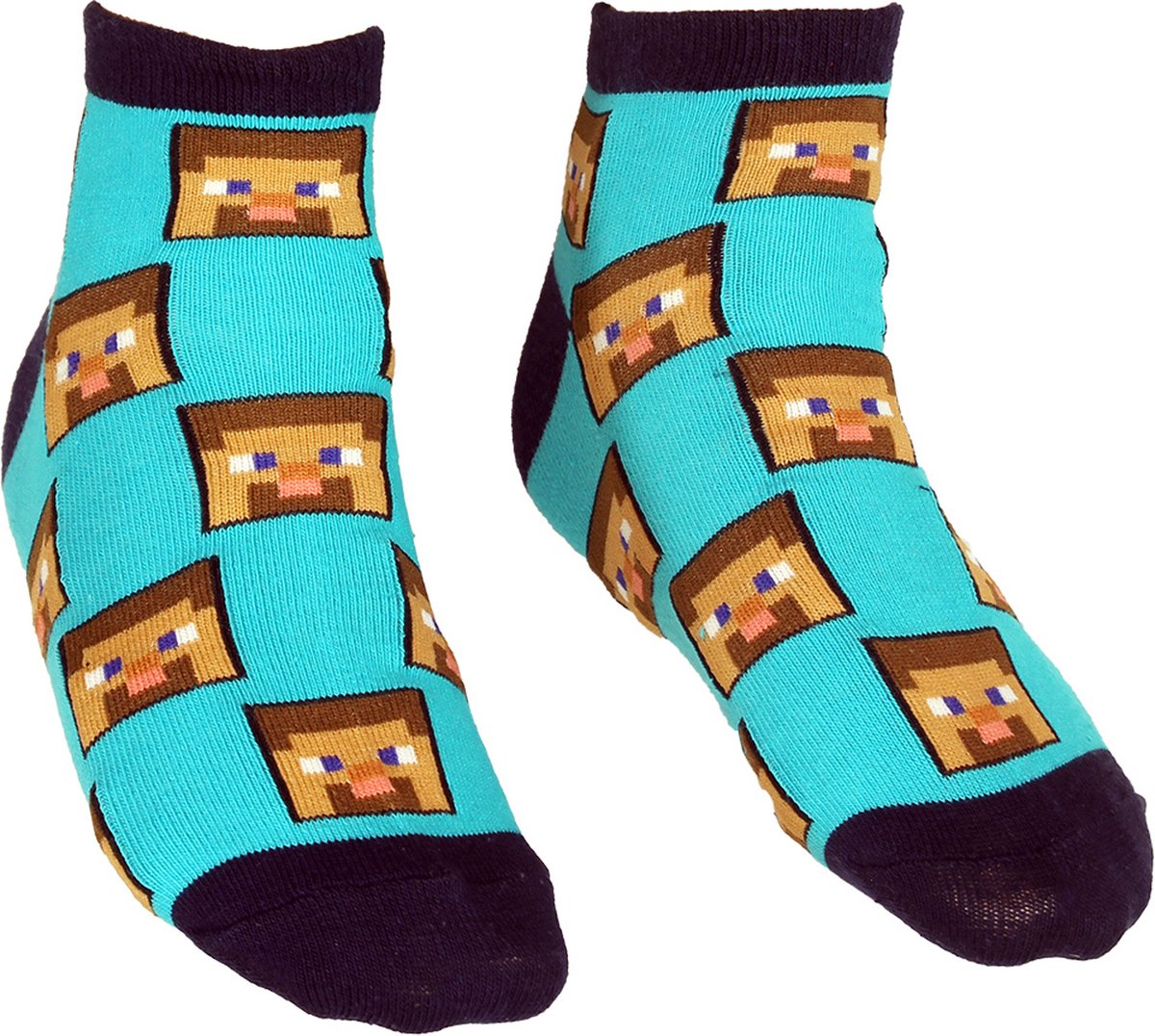 Minecraft Steve Head 3 Pack Sokken - Officiële Merchandise | bol.com