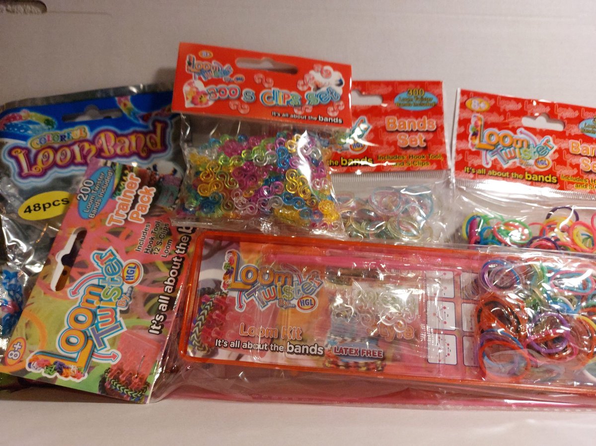 Loom twister ultimate starter set neon mix, glitter mix, loom board, s ...