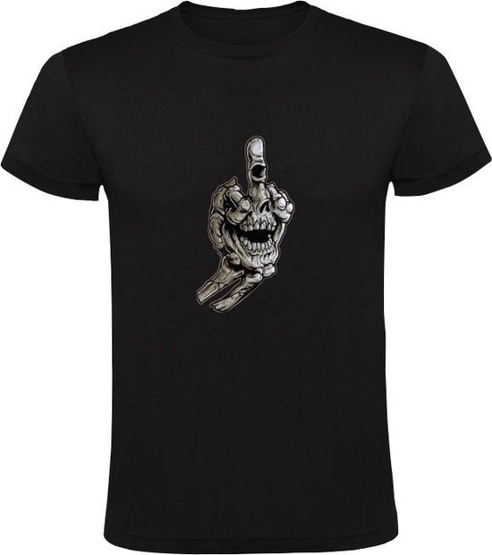 Skelet Schedel Handgebaar Heren T-shirt - botten - vinger - horror ...