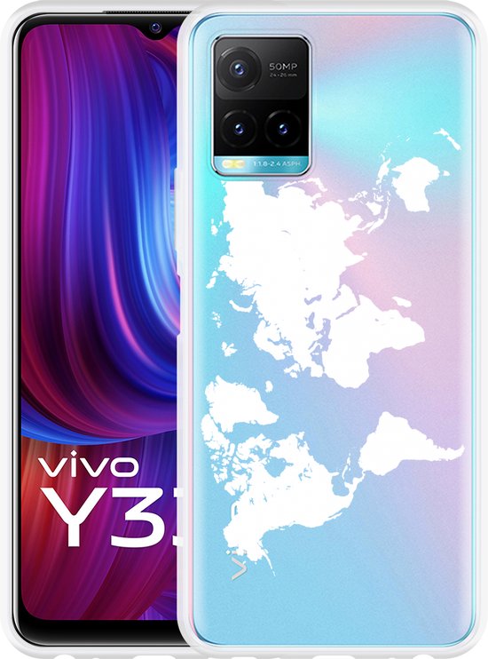 Vivo Y33s Hoesje World Map - Designed by Cazy | bol