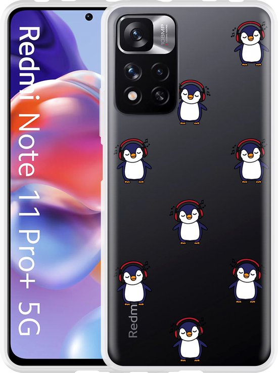 Cazy Hoesje geschikt voor Xiaomi Redmi Note 11 Pro+ - Penguin Chillin | bol