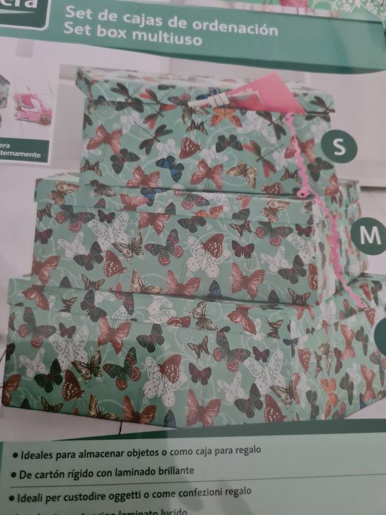 Melinera 3 Opbergboxen Vlinders groen | bol