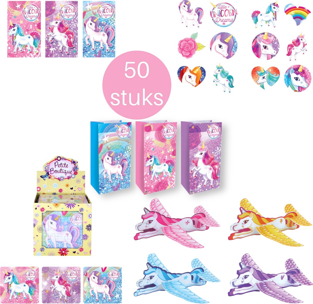 Uitdeelcadeautjes box Unicorn 50 stuks - Traktatie box - Unicorn ...