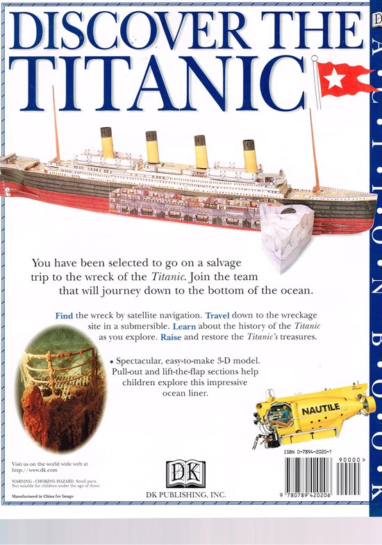 Boek + 3 D model Discover the Titanic, Engels talig, erik Kentley ...