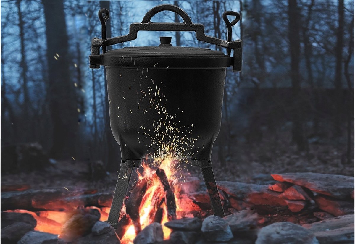 Meyerhoff outdoor Dutch oven pan / heksenketel gietijzer op hoge poot 8 ...