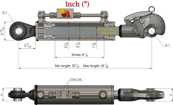 Hydraulik Oberlenker Kat 2
