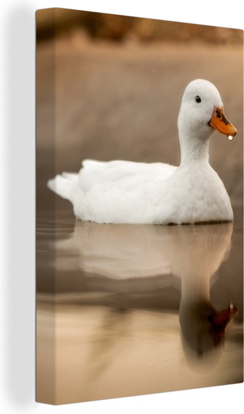 OneMillionCanvasses - Canvas - Schilderij - Eend - Vogel - Water - Wit ...
