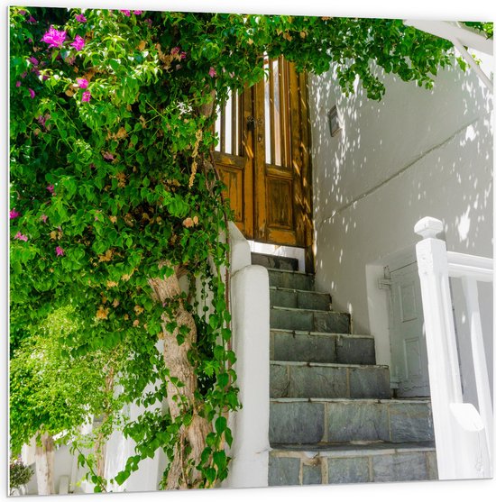 WallClassics - PVC Schuimplaat - Boog van Bloemen - 100x100 cm Foto op ...