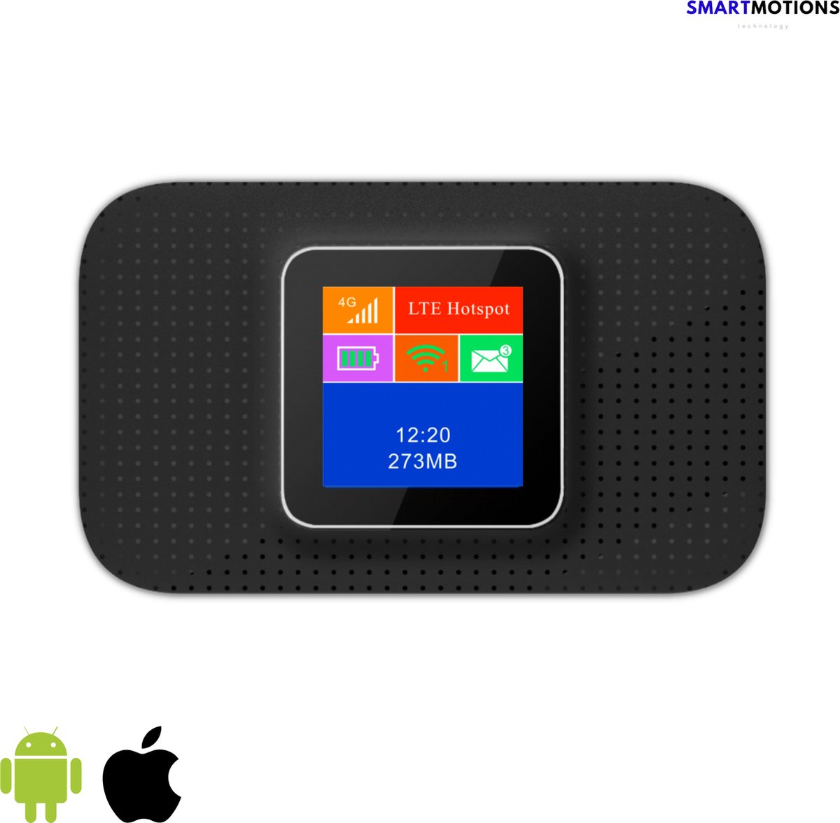 SmartMotions - Draagbare Mifi Router - 4G Router - Wifi op elke locatie ...