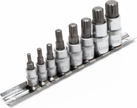 Socket key set XZN internal multi-tooth 8 pcs nuts bits toll set | bol.com