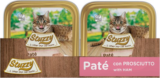 Mister Stuzzy Cat Paté Ham - Kattenvoer - 32 x 100 g | bol