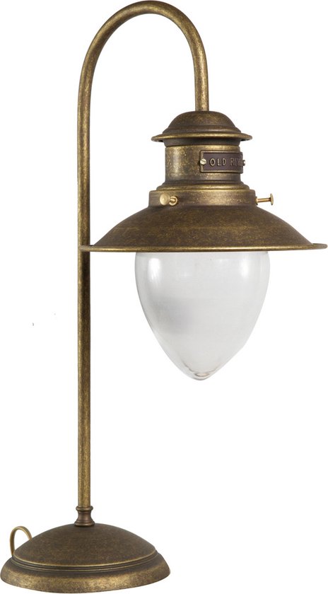 Oude Marina-stijl tafellamp in verouderd messing gietstuk L35XPR22XH53 ...