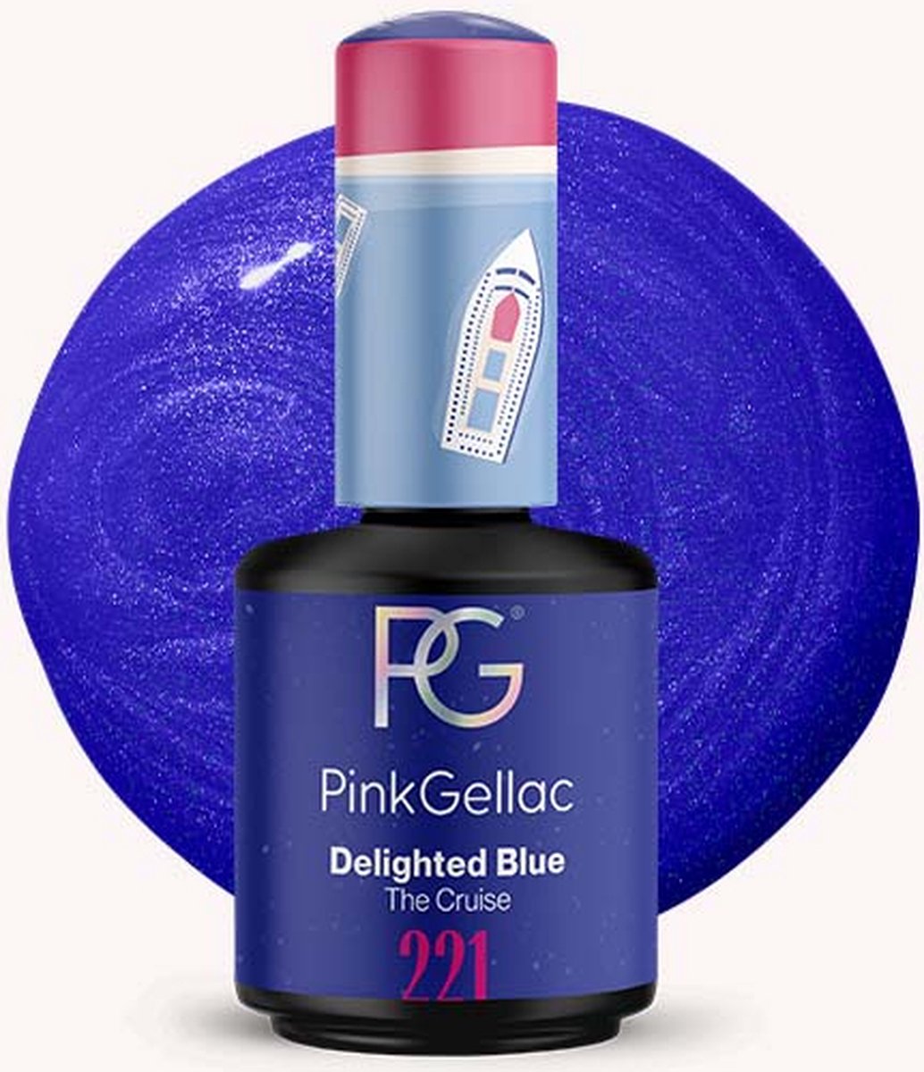 Pink Gellac - Delighted Blue - Gellak - Vegan - Blauw - Shimmer Finish ...