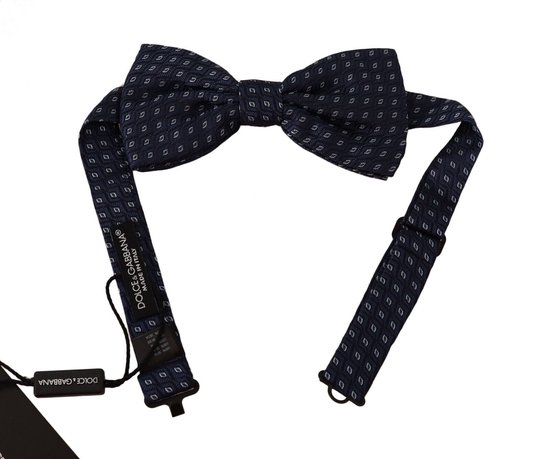 Dolce & Gabbana - Dark Blue Patterned Adjustable Neck Papillon Bow Tie ...