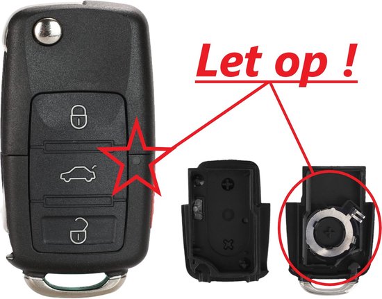 Autosleutel behuizing 3 knoppen + Batterij Maxell CR2032 geschikt voor ...