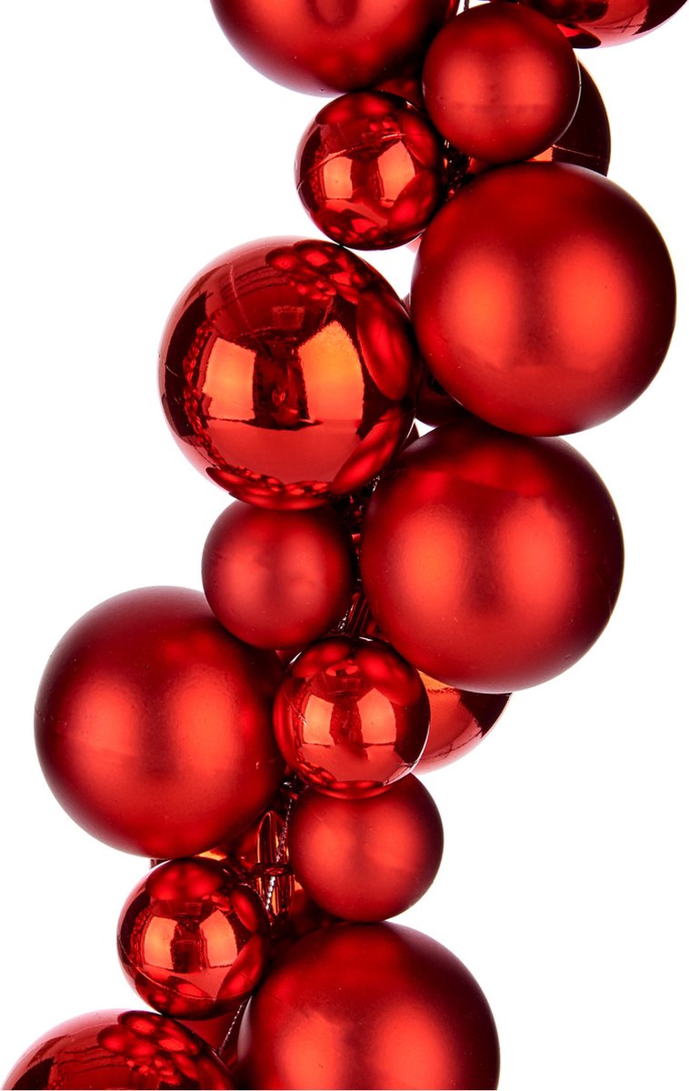 Arte r Kerstslinger - met kerstballen - rood - guirlande - 140 cm | bol.com